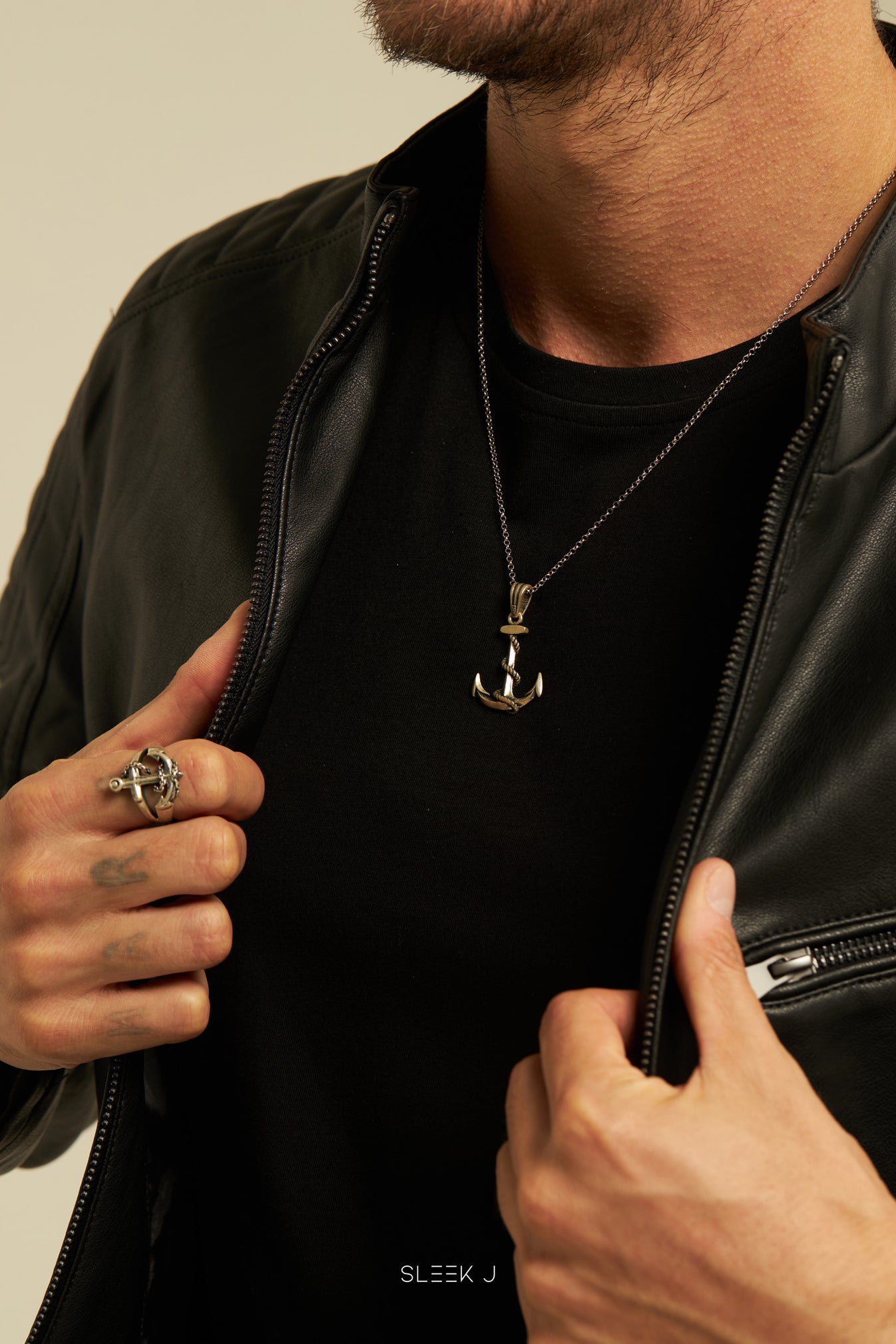 Anchor Pendant & Anchor Ring 925 Sterling Silver Set – SleekJ